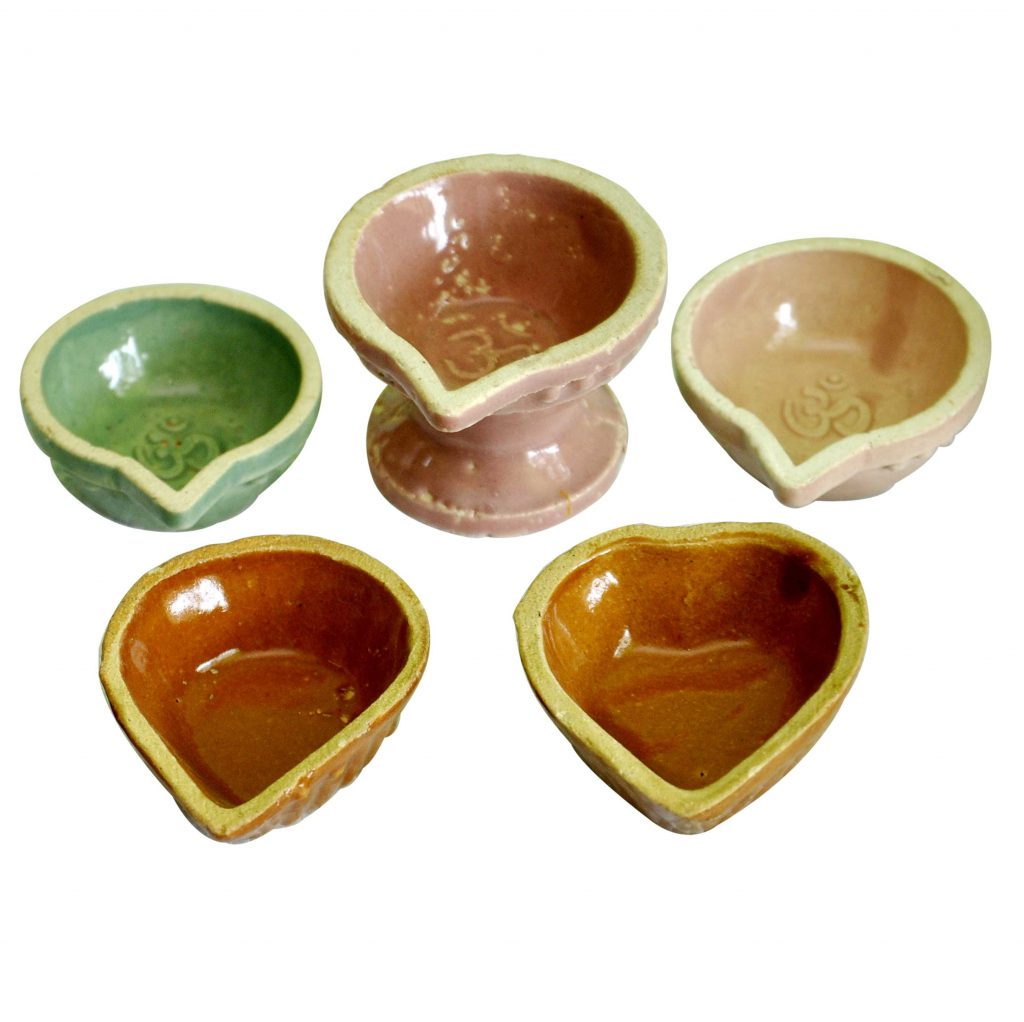 Ceramic Diya, Ceramic Diya Set, Agal Deepam in India.